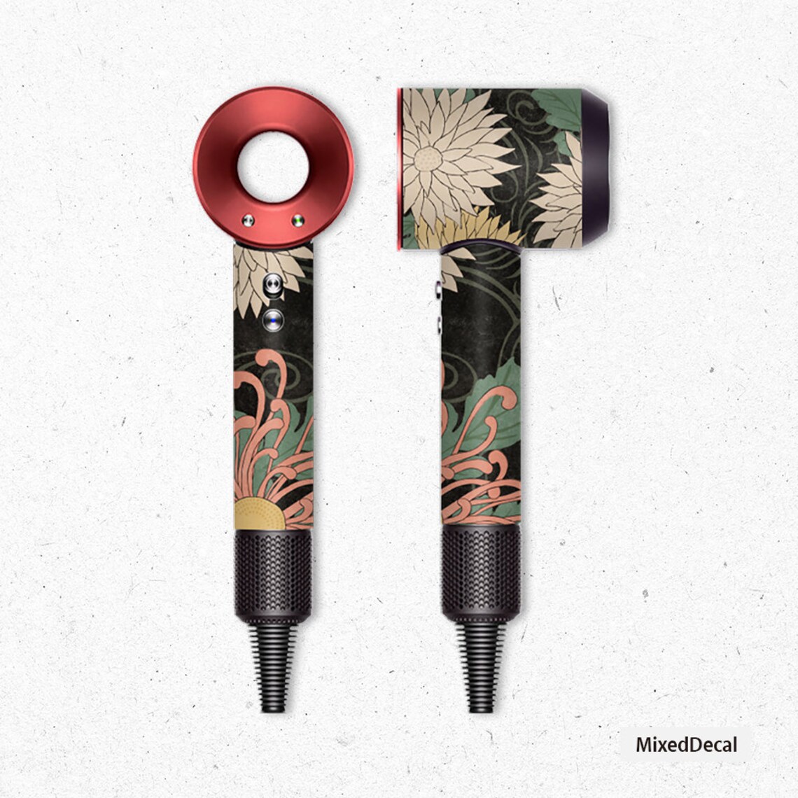 Chrysanthemum Maple Leaf Dyson Hair Dryer Protect Sticker - Etsy