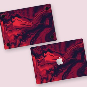 Fiery Red Liquid Ink Art MacBook Skin | Crimson Flow MacBook Pro Skin ...