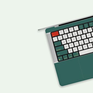 Green and Light Gray MacBook Keyboard and Palm Rest Skin | Bold Design ...