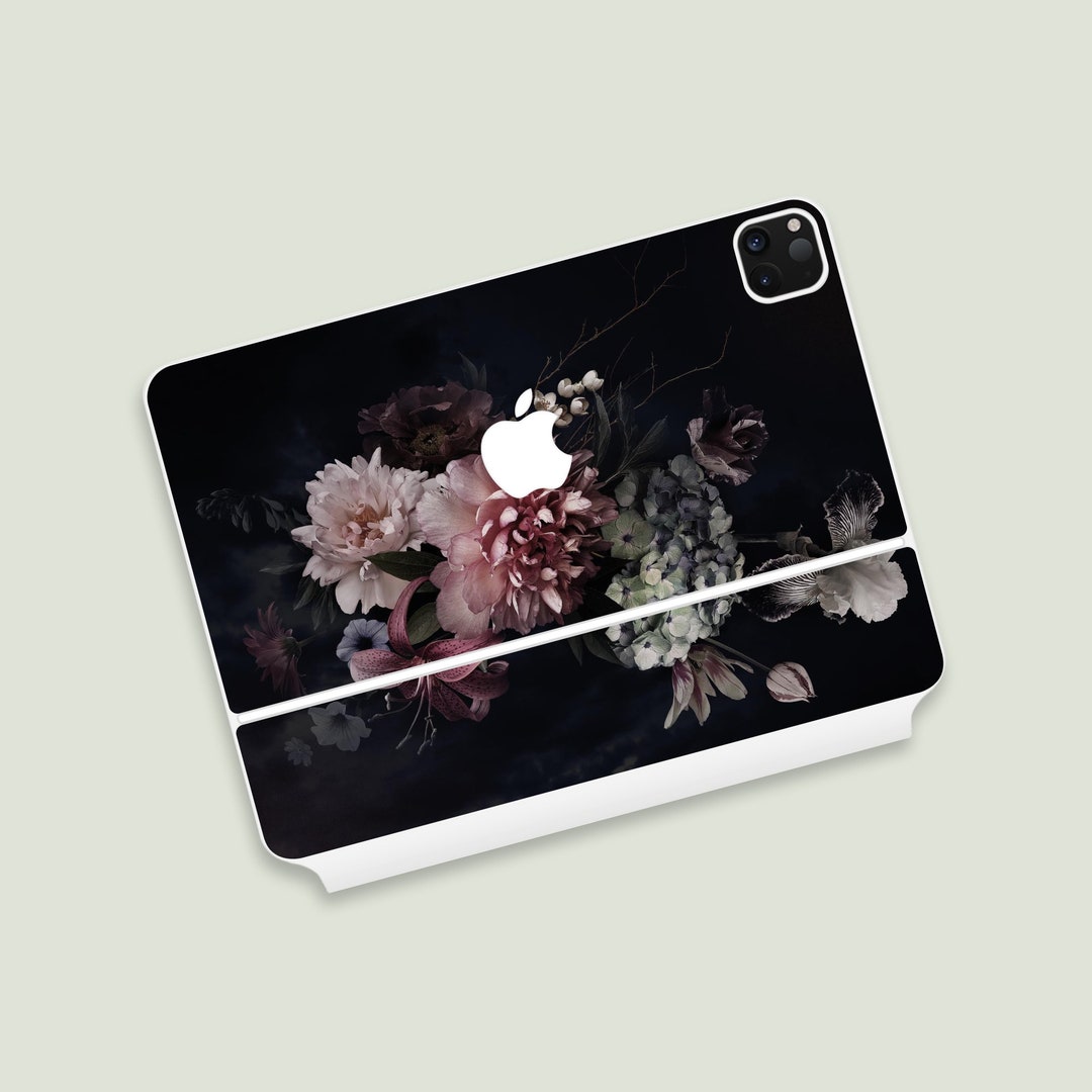 Dark Floral Aesthetics iPad Magic Keyboard Skin | Premium Artistic ...