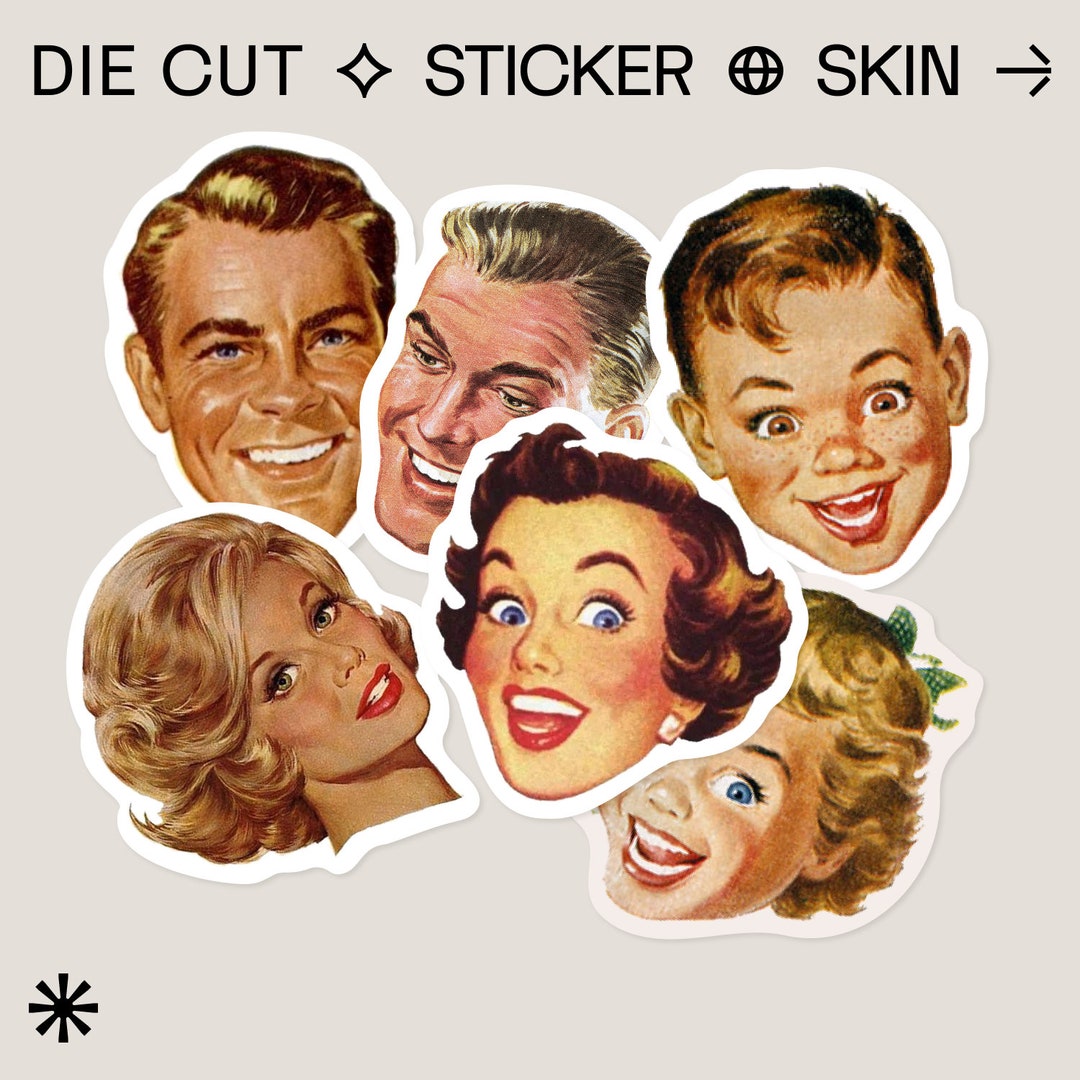 Nostalgic Retro Sticker the 1950s Vintage Images Retro - Etsy