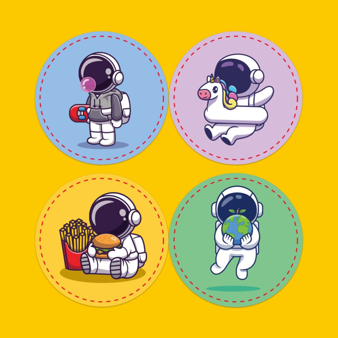 Astronaut Sticker Pack Sticker Vinyl Sticker - Etsy