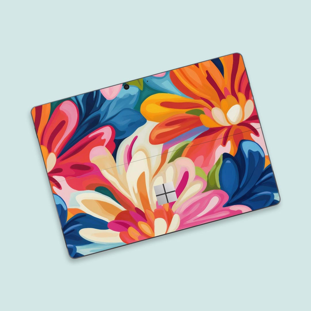 Vibrant Abstract Surface Pro Skin | Bold Floral Surface Pro Decal ...