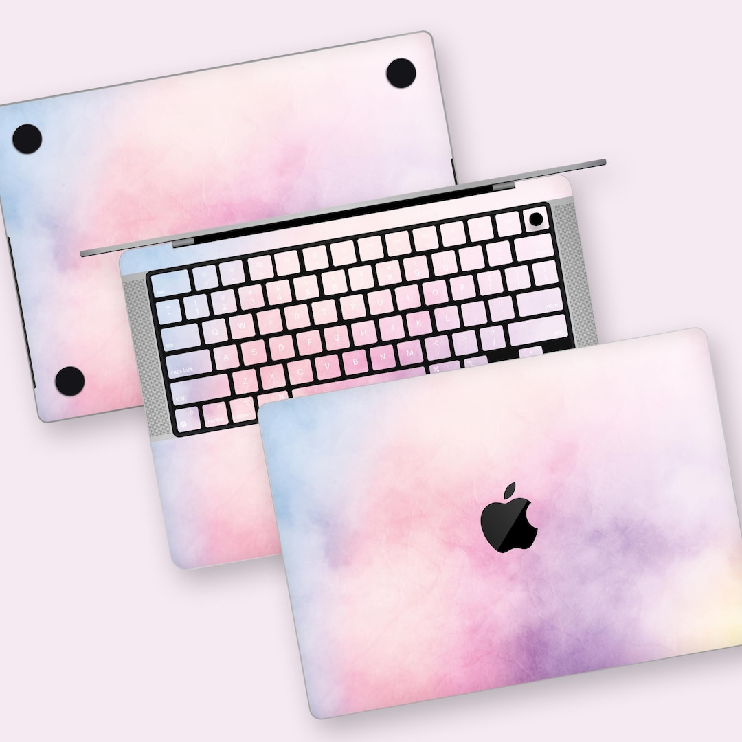 Pastel Cloudscape MacBook Skin | Dreamy Watercolor Sunset Gradients ...