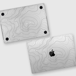 Geographic Contour Map MacBook Transparent Skin | Abstract Topography ...
