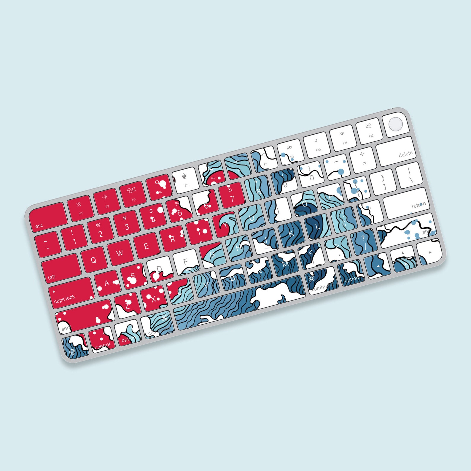 Modern Ukiyo-e Wave MacBook Keyboard Stickers | Japanese Art Wave ...