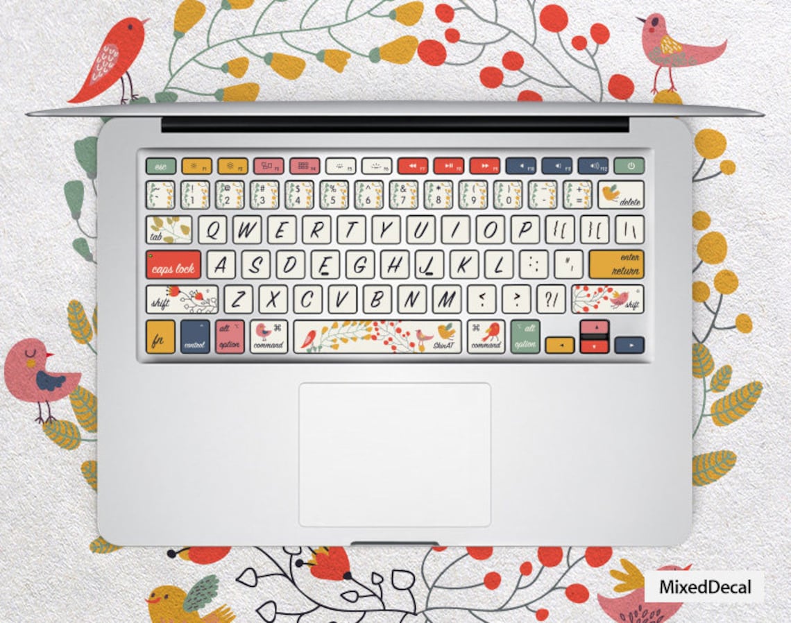 Happy Birds Keyboard Stickers Laptop Keyboard Decal Macbook - Etsy UK