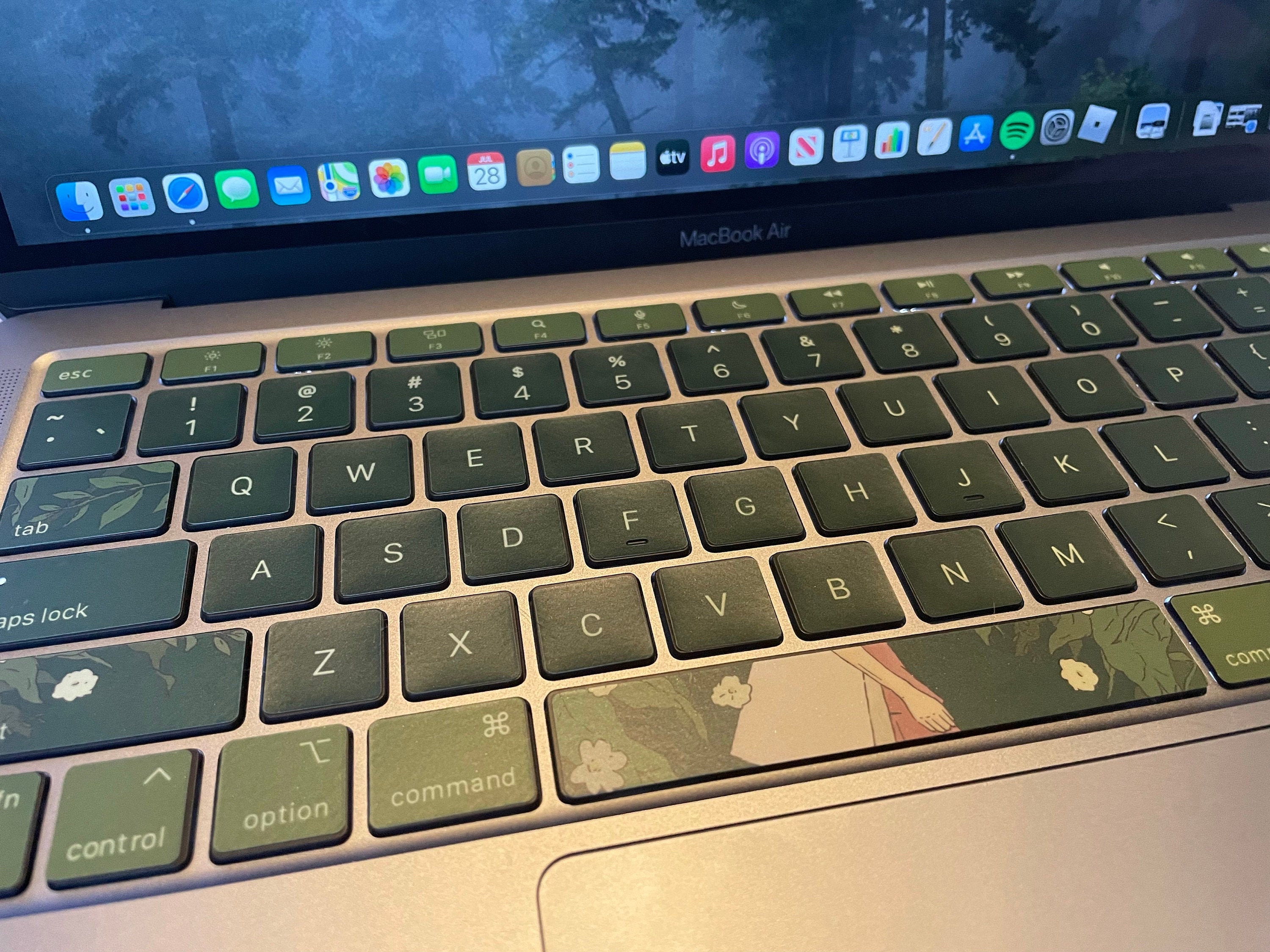Dark Green MacBook Keyboard Stickers| Keyboard Key's Individual ...