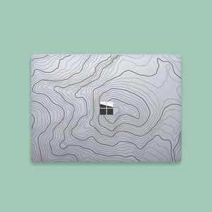Topographic Map Transparent Surface Laptop Skinminimalist Terrain Clear ...
