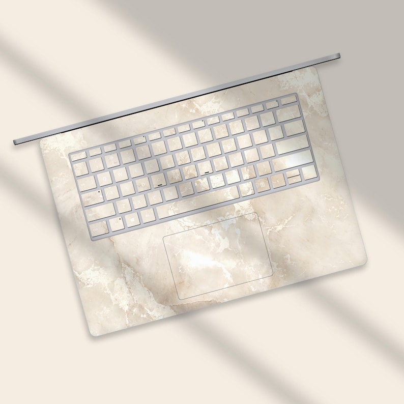 Cream Marble Texture Surface Laptop Skin | Natural Stone Look Surface ...