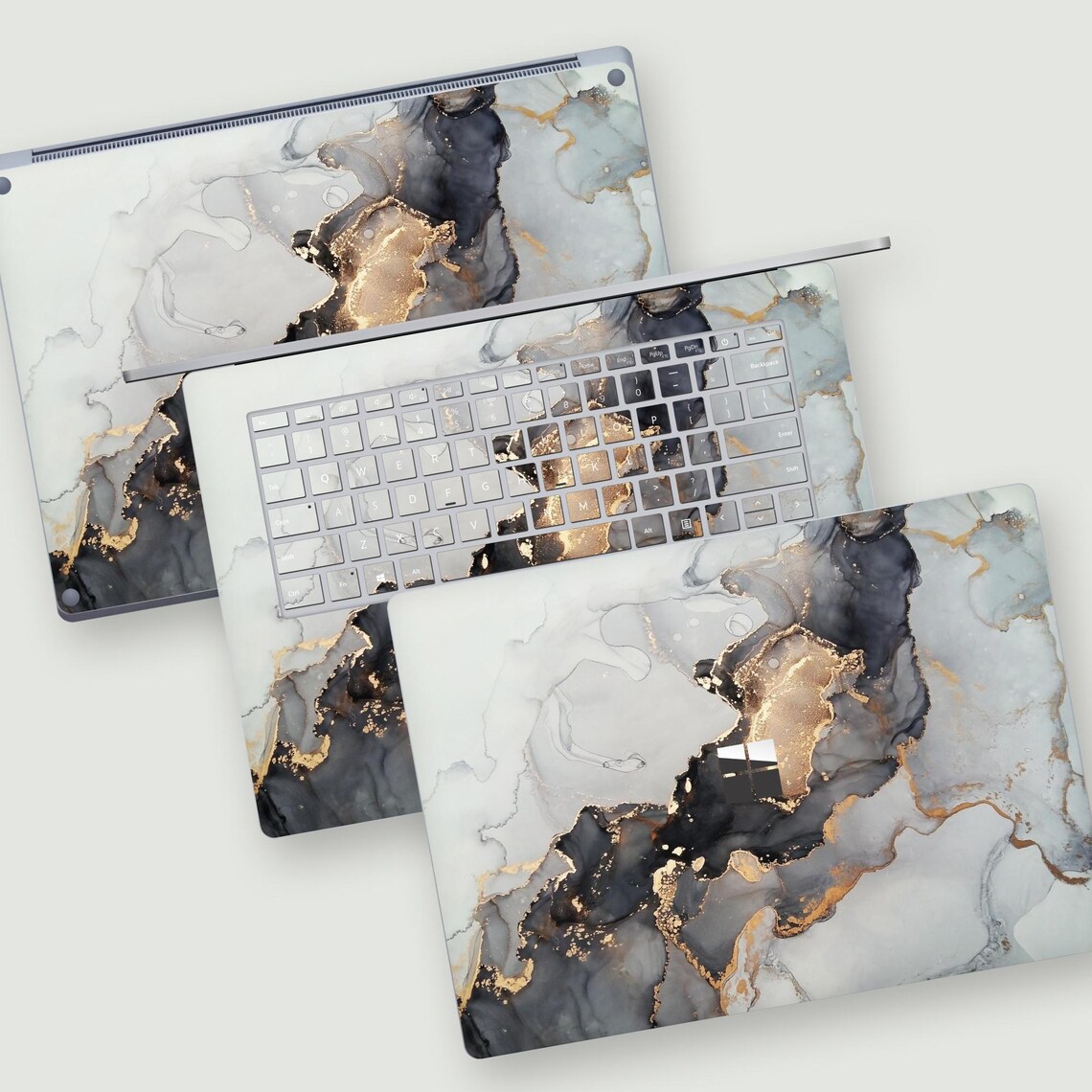 Laptop Stickers Microsoft Surface Book 3 Skin Gold Marble Stickers ...