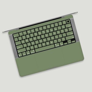 Minimalist Olive MacBook Skin | Elegant Basil Green MacBook Air Film ...