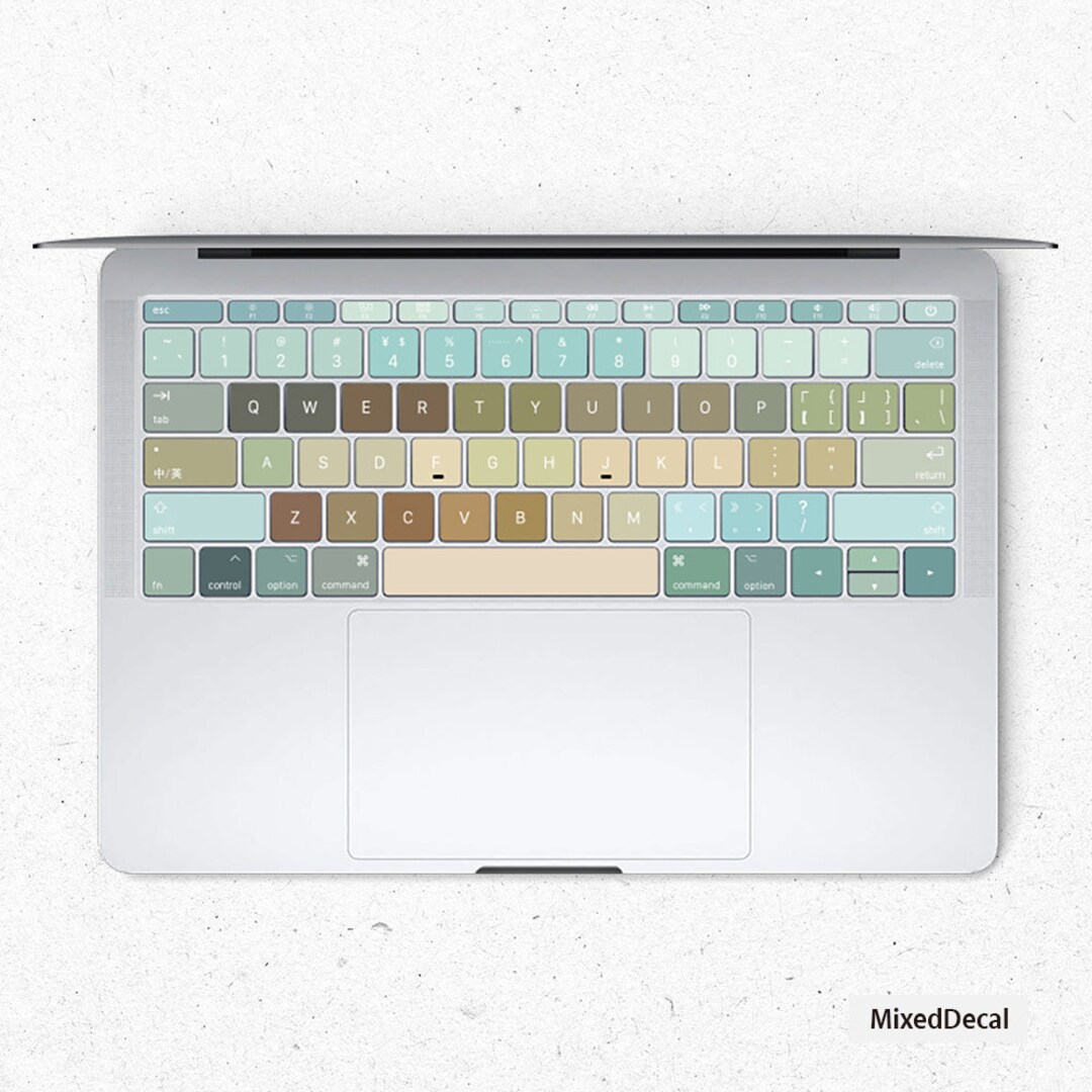 Green Color Block MacBook Keyboard Stickers| Keyboard Key's Individual ...