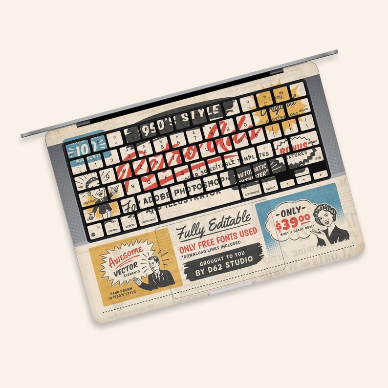 Old Poster MacBook Pro Touch 16 Skin MacBook Pro 13 Cover MacBook Air ...