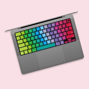 Vibrant Rainbow Mosaic Keys Sticker for MacBook Keyboard | Colorful ...