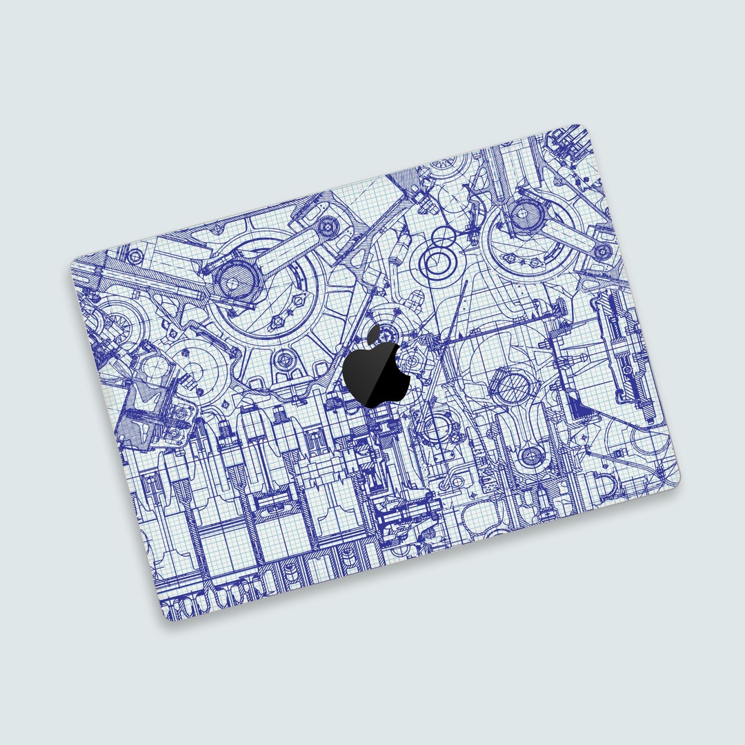 Intricate Machinery Blueprint Design MacBook Skin | Engineering ...