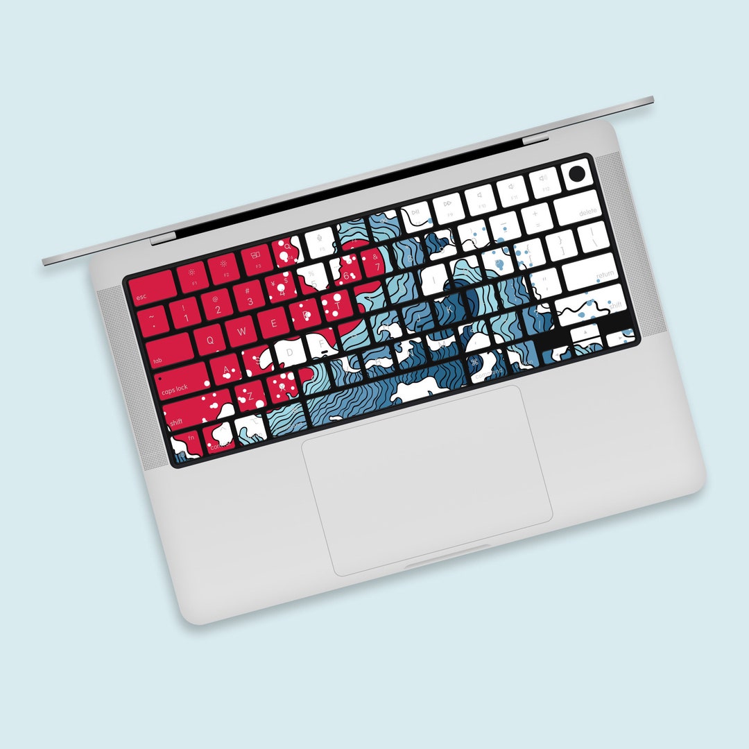 Modern Ukiyo-e Wave MacBook Keyboard Stickers | Japanese Art Wave ...