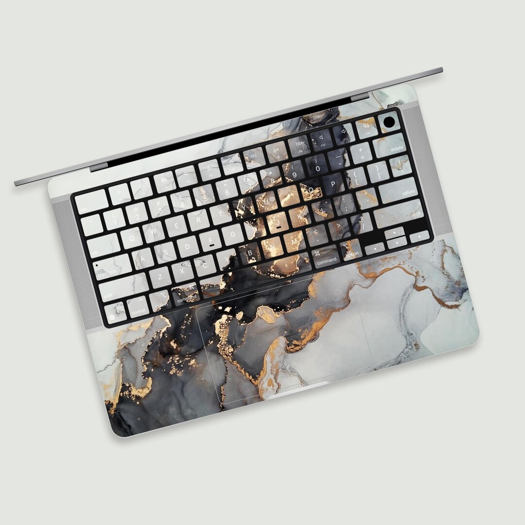 Luxury Gold Marble MacBook Keyboard & Palm Rest Skin | Premium Stone ...
