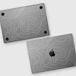 Geographic Contour Map MacBook Transparent Skin | Abstract Topography ...