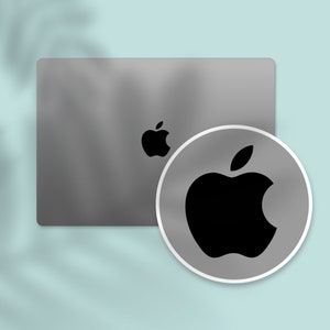 Classic Matte Black Finish MacBook Logo Sticker | Non-reflective ...