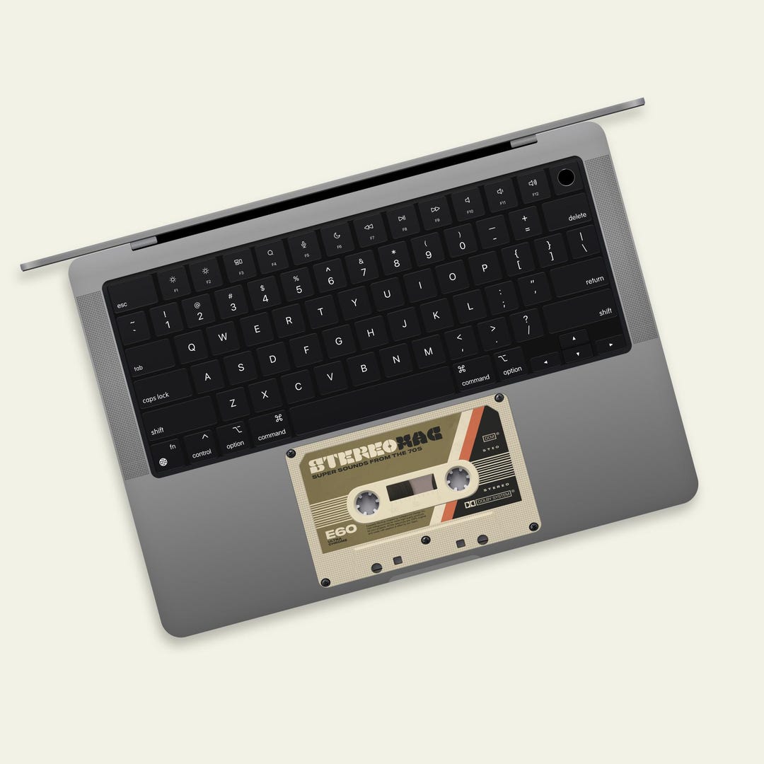 Retro Cassette Tape MacBook Trackpad Protective Skin | Retro 70s Music ...