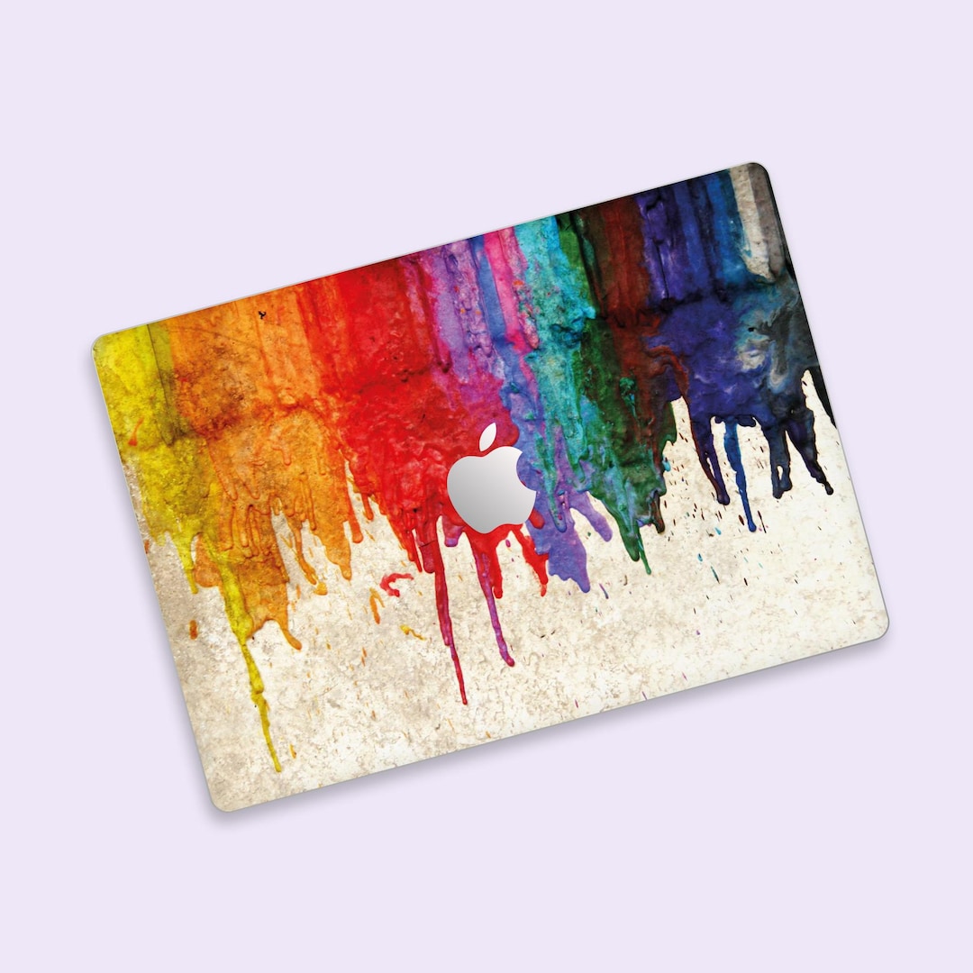 Vibrant Rainbow Palette MacBook Air Skin | Colorful Watercolor Effect ...