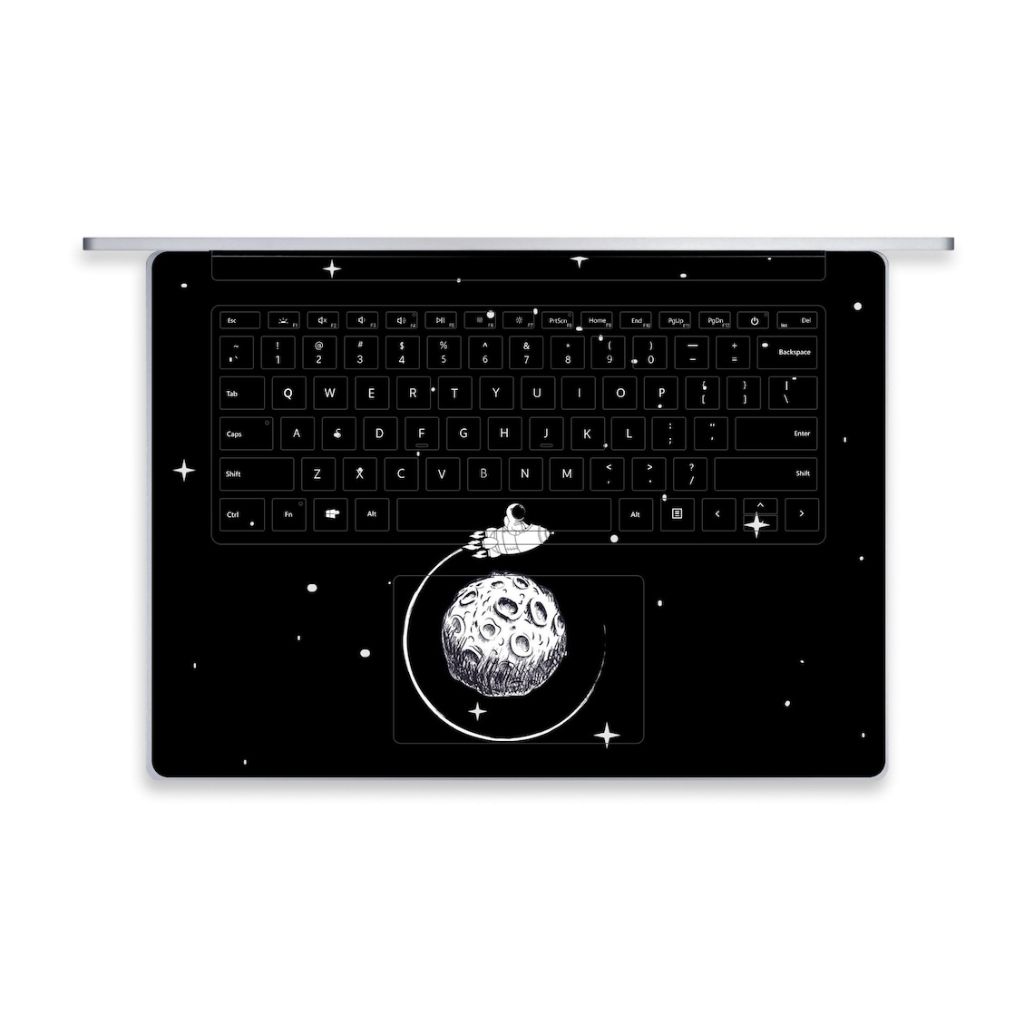 Astronaut Moon Surface Laptop Skin, Space Design Vinyl Decal Wrap, Hand ...