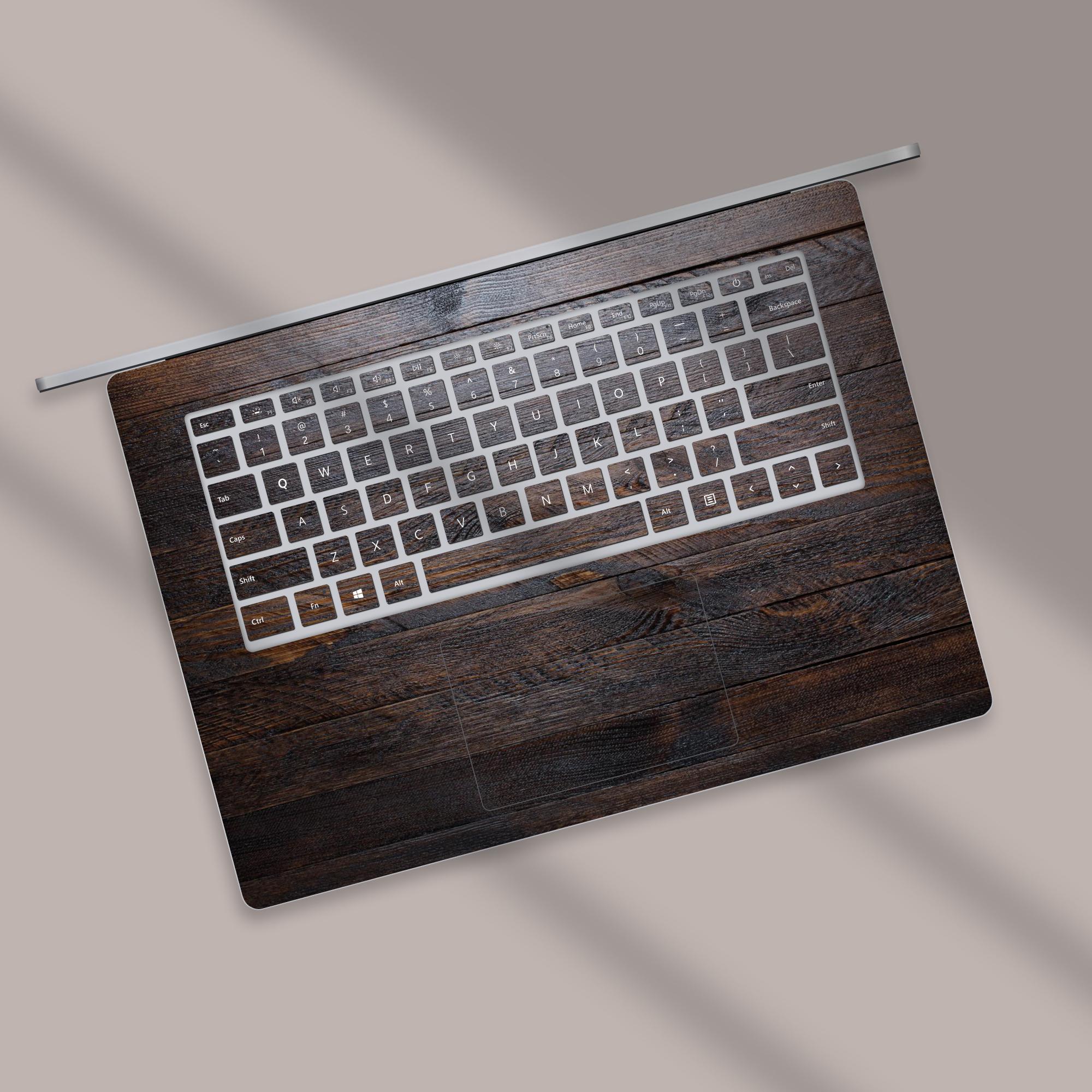 Dark Wood Texture Surface Laptop Protective Skin | Rustic Design ...