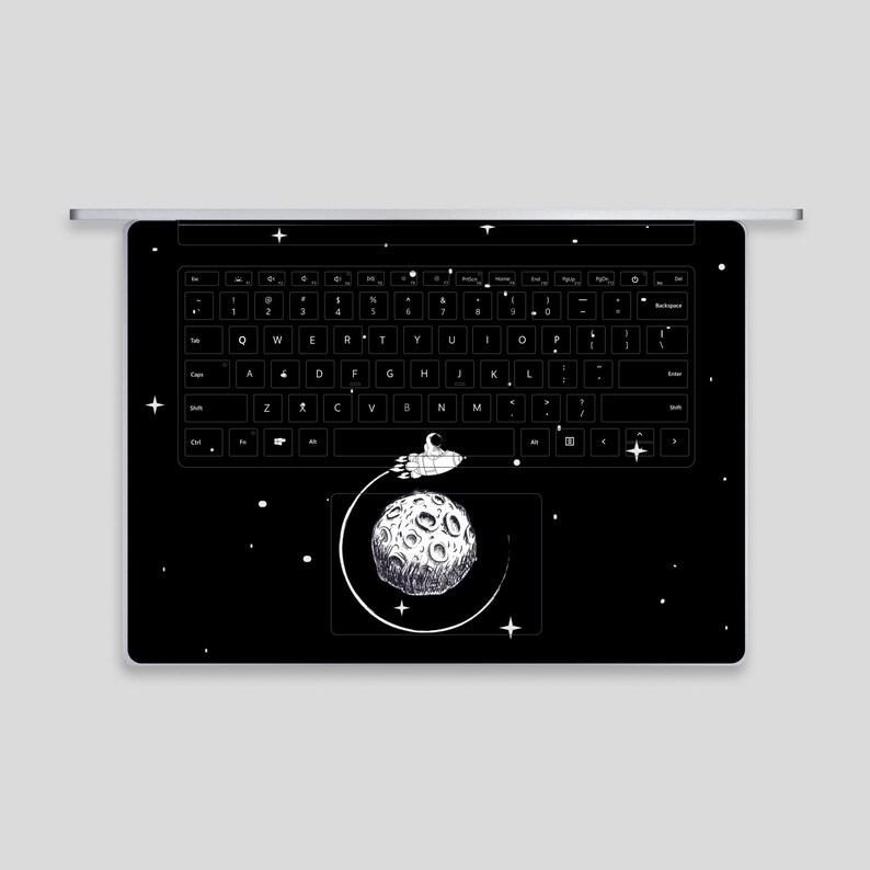 Astronaut Moon Surface Laptop Skin, Space Design Vinyl Decal Wrap, Hand ...