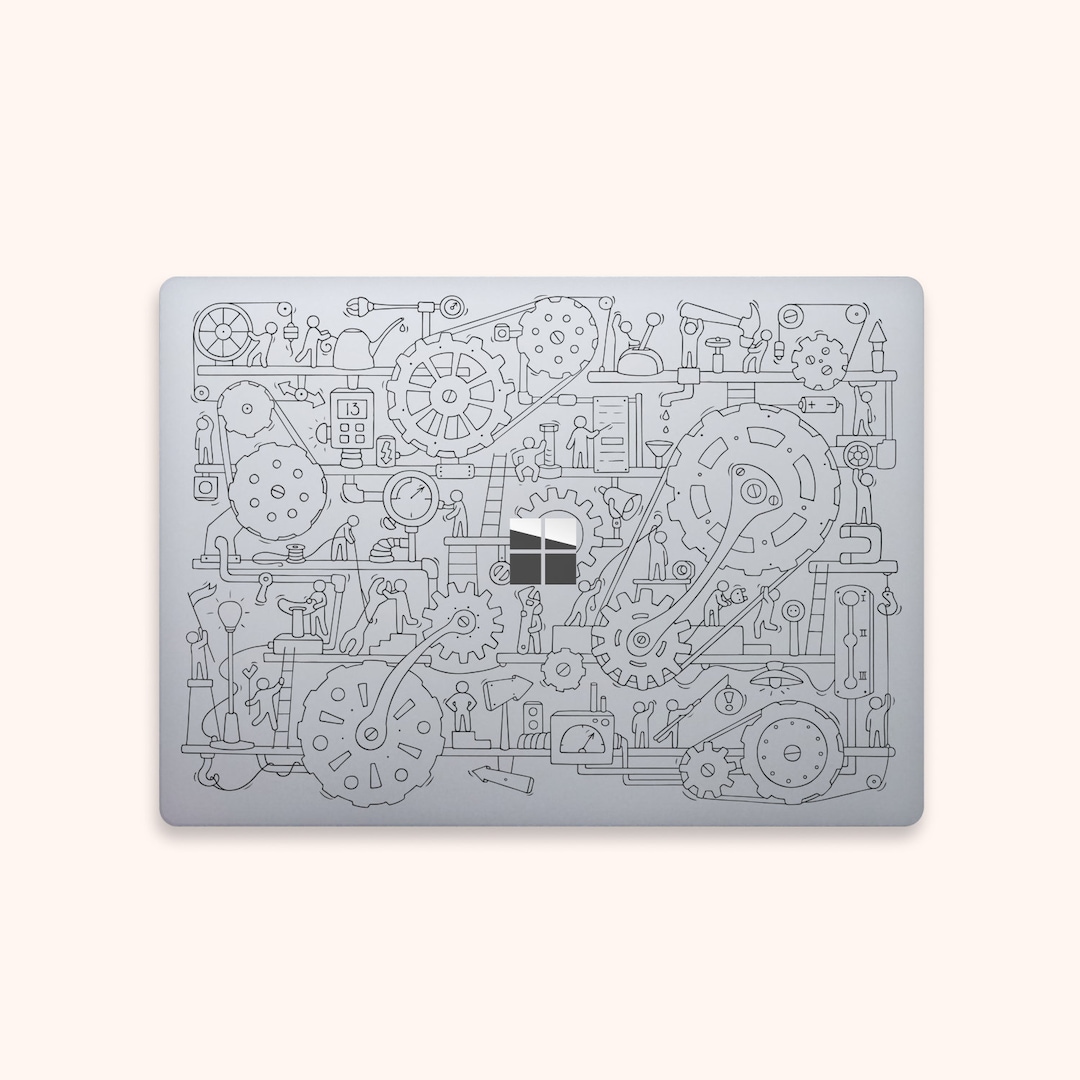 Gears Clear Microsoft Surface Book Sticker Surface Laptop Skin Surface ...