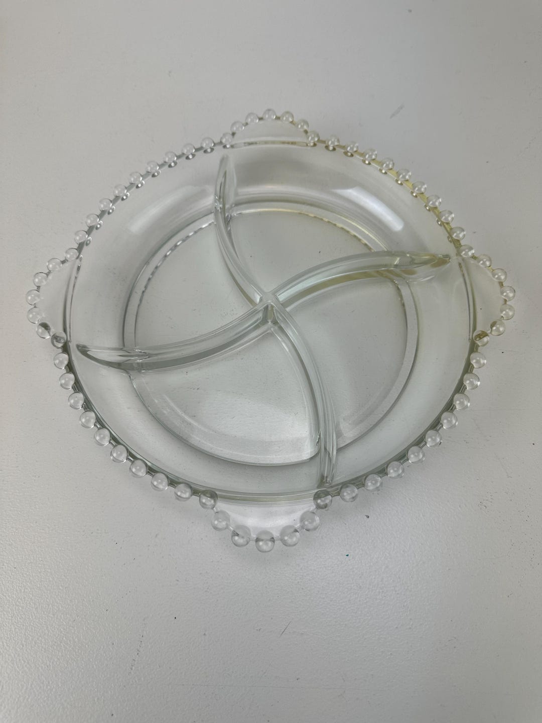 Vintage Imperial Glass Candlewick Pattern Four Way Divided Dish With ...