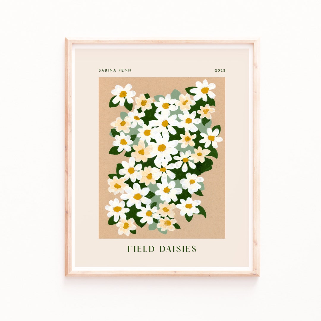 Daisy Art Print: Sabina Fenn Gouache Painting, Neutral Decor - Etsy