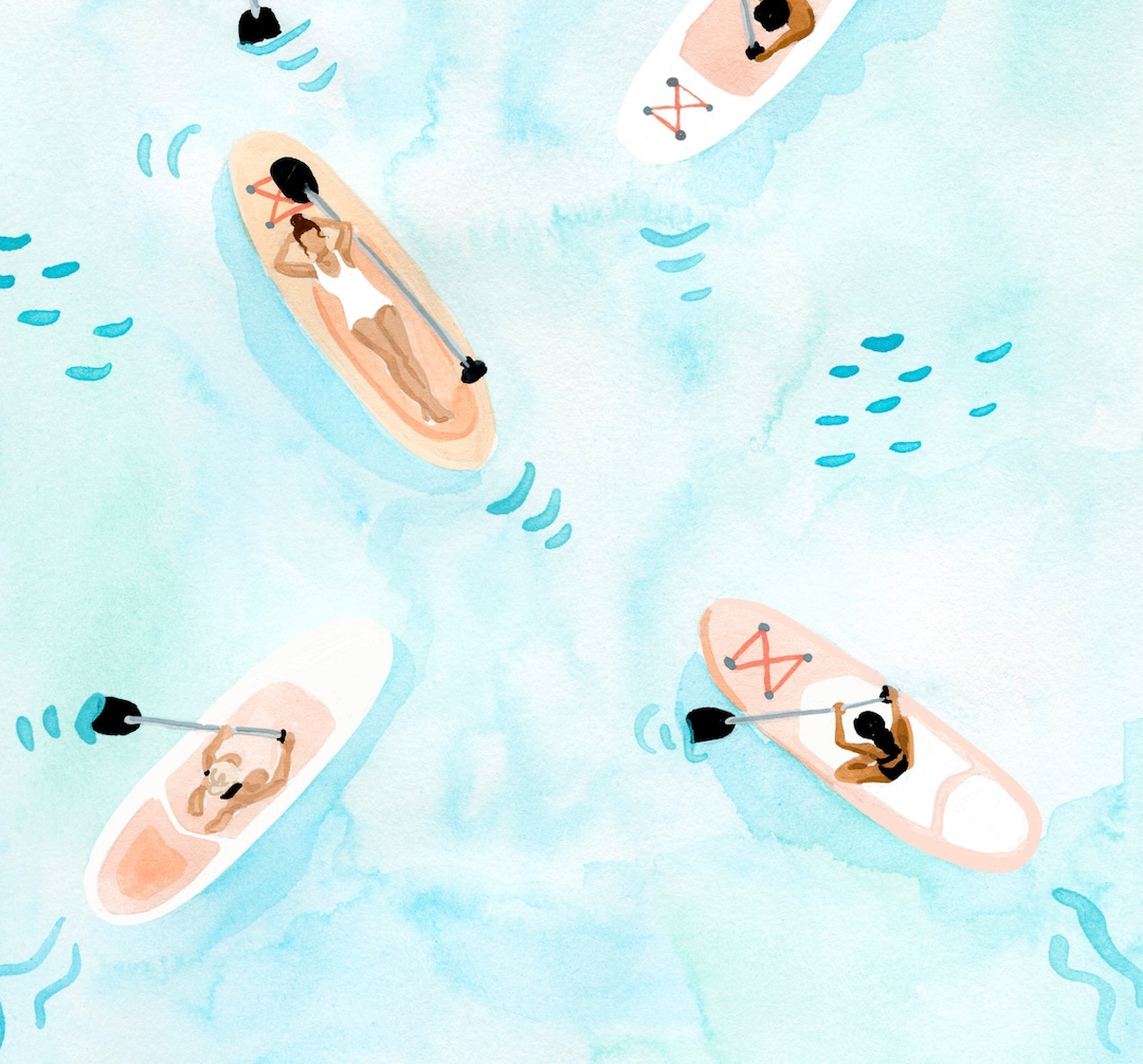 Printable Paddle Board Fine Art Print, Summer Inspired Ocean Artwork ...