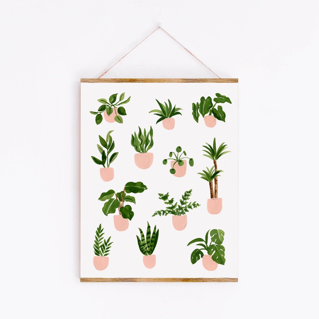 House Plant Art Print, Watercolor Botanicals - Etsy
