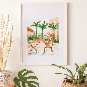 Vacation Mode II Art Print, Watercolour Resort Fashion Painting Palm ...