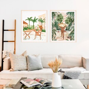Vacation Mode II Art Print, Watercolour Resort Fashion Painting Palm ...