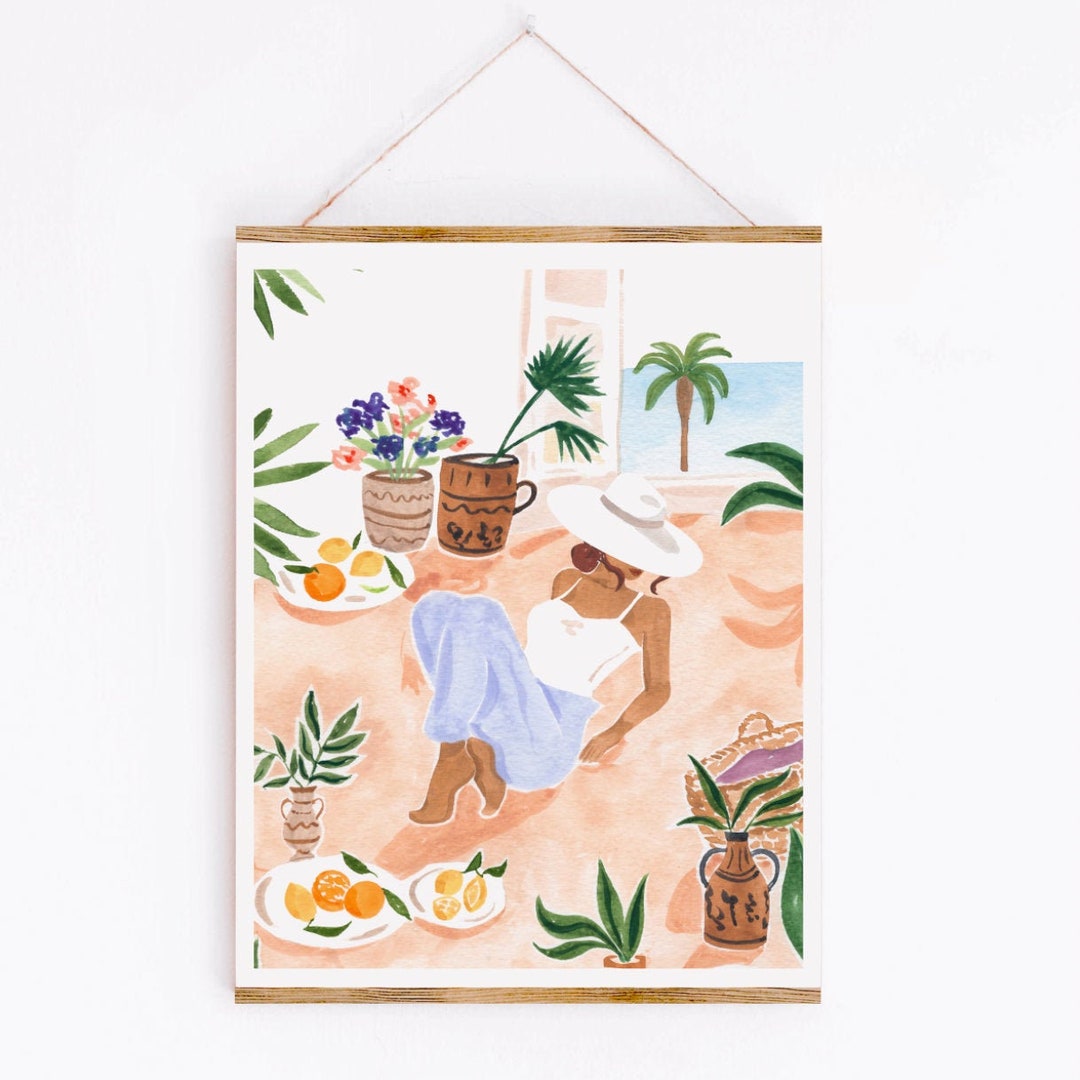 Woman Sitting by the Window Art Print - Sabina Fenn Illustration ...