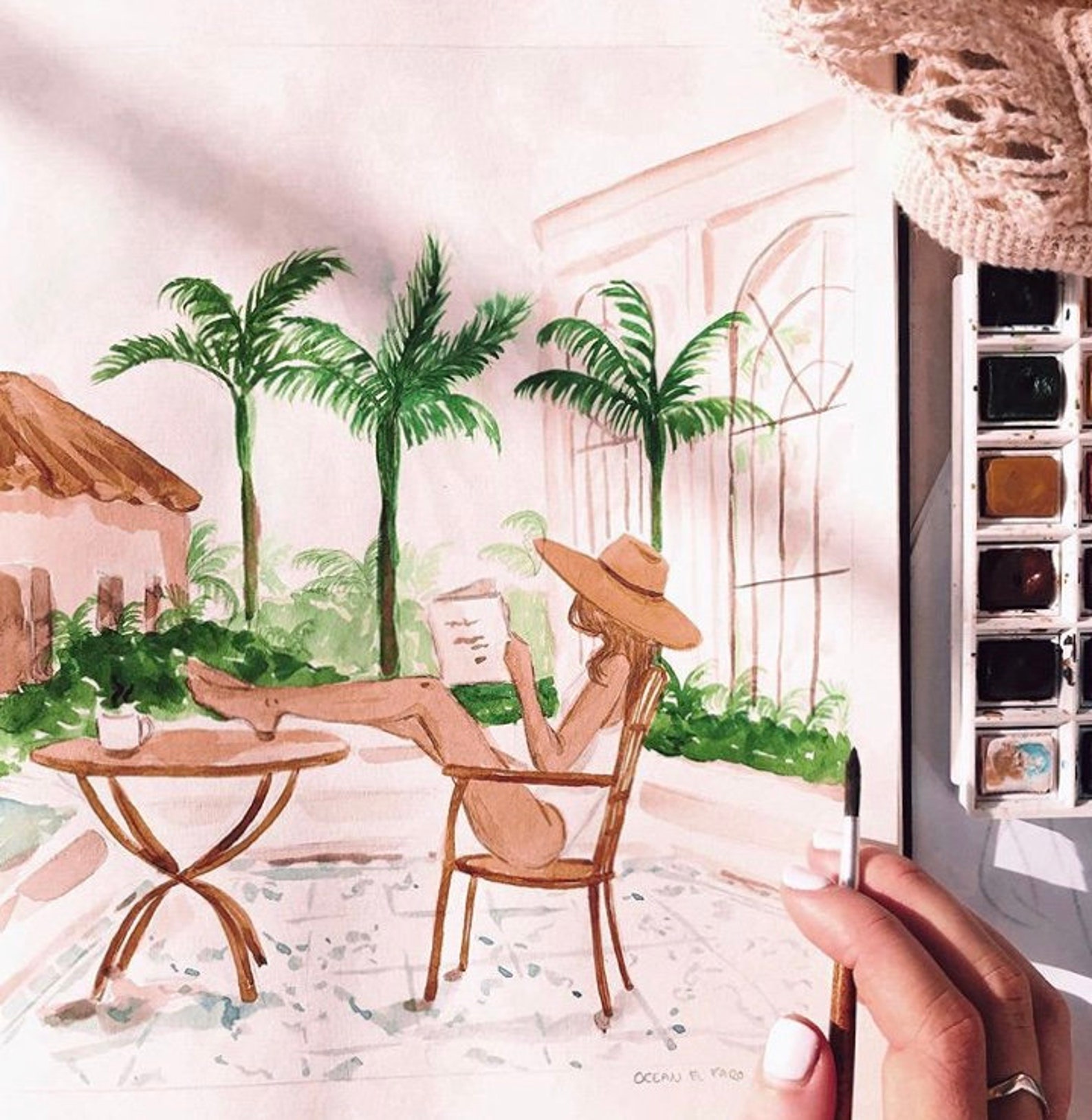 Vacation Mode II Art Print Watercolour Resort Fashion - Etsy