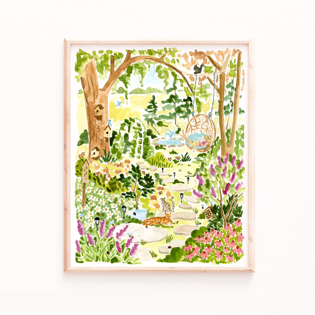 Spring Garden Art Print, Garden Wall Art, Gardening Aesthetic Prints ...