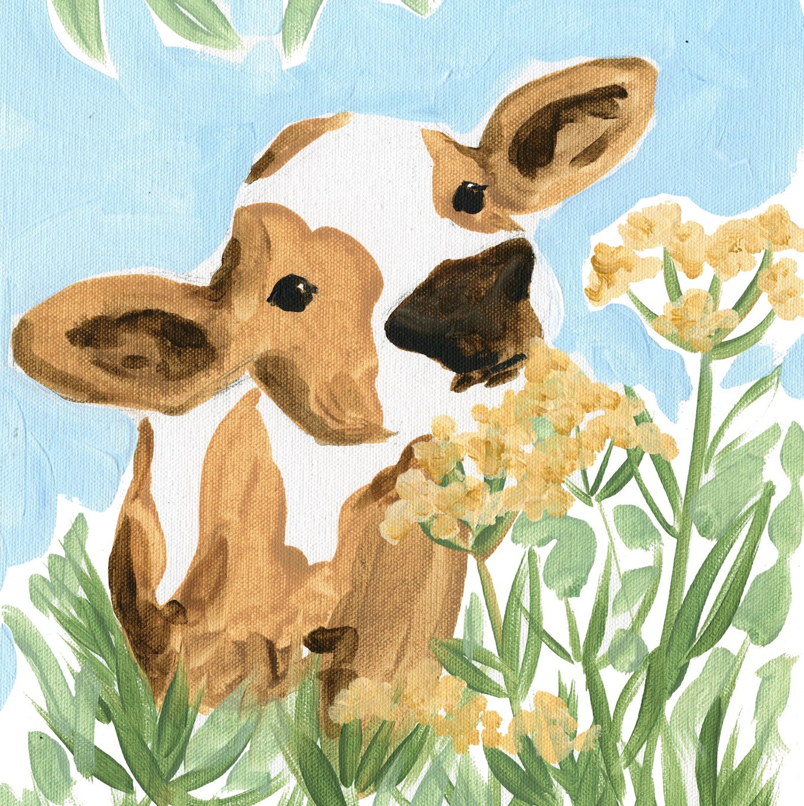 Whimsical Cow Art Print: Farmhouse Nursery Wall Decor - Etsy Canada