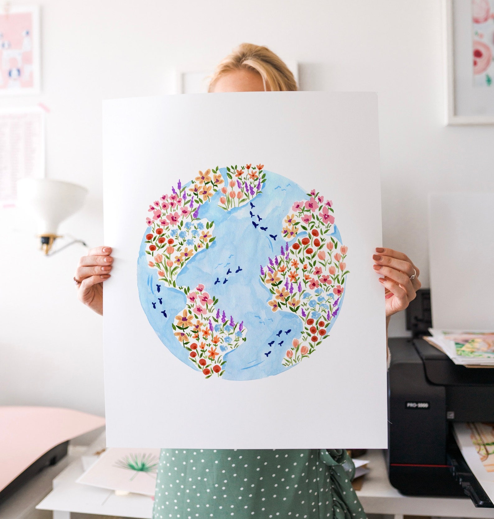 Blue Planet Art Print Floral Wall Art Earth Print Botanical - Etsy