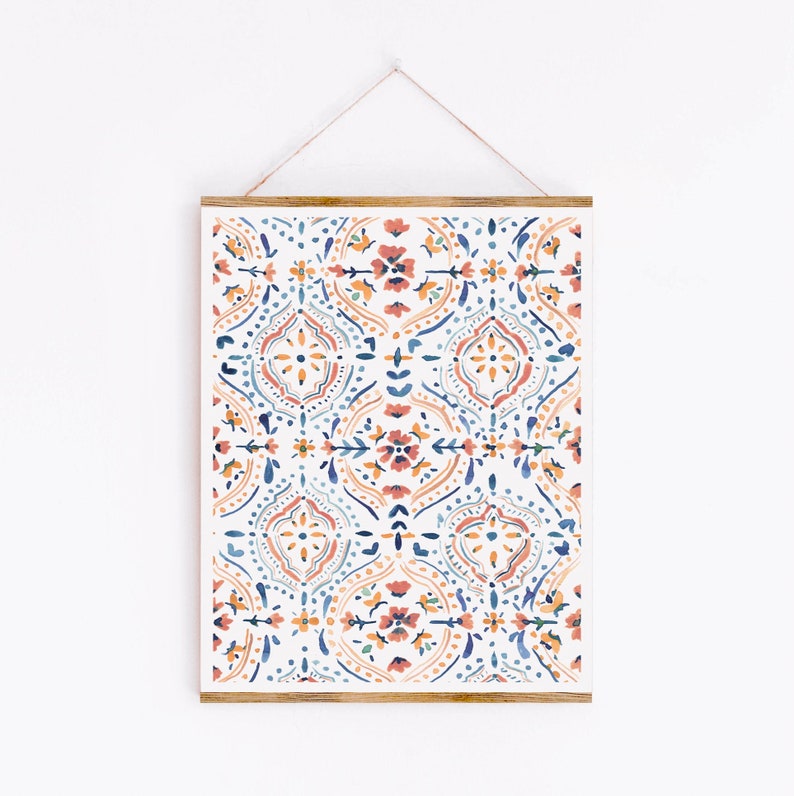 Marrakech Mosaic Art Print - Moroccan Tile Boho Wall Decor - Etsy