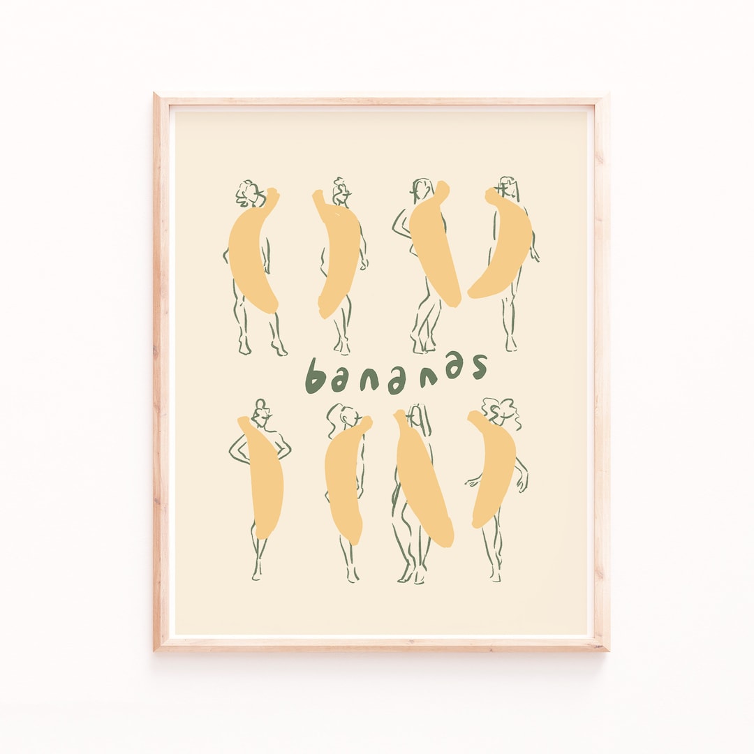 Banana Ladies Poster Print, Modern Kitchen Wall Art, Bananas Prints ...