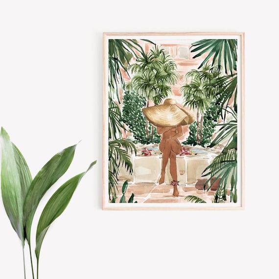 Tropical Art Print Boho Chic Wall Decor Watercolor Painting - Etsy