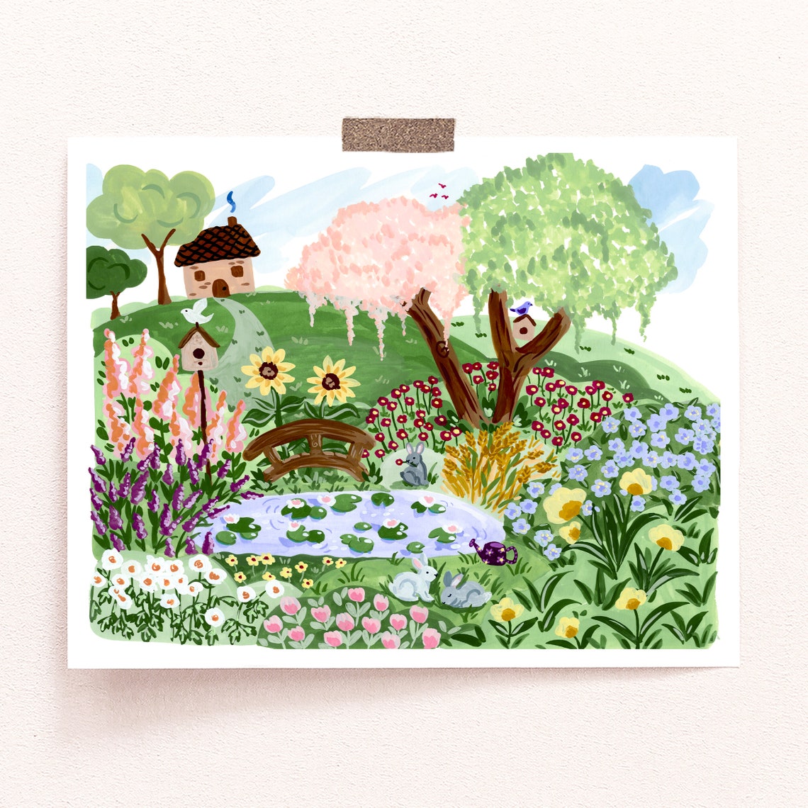 English Spring Garden Art Print Floral Wall Art Summer - Etsy