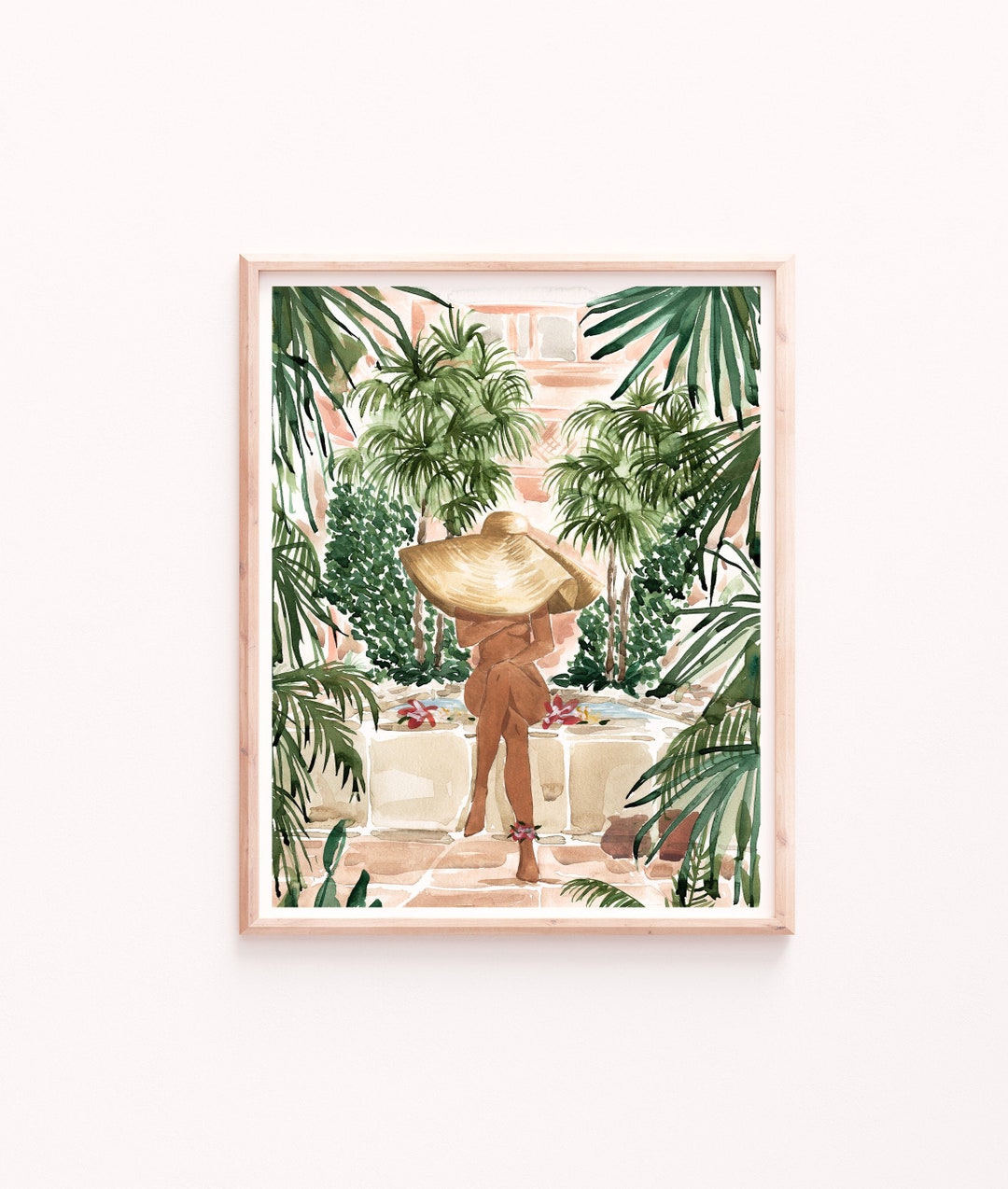 Tropical Art Print, Boho Chic Wall Decor, Watercolor Painting Art Print ...
