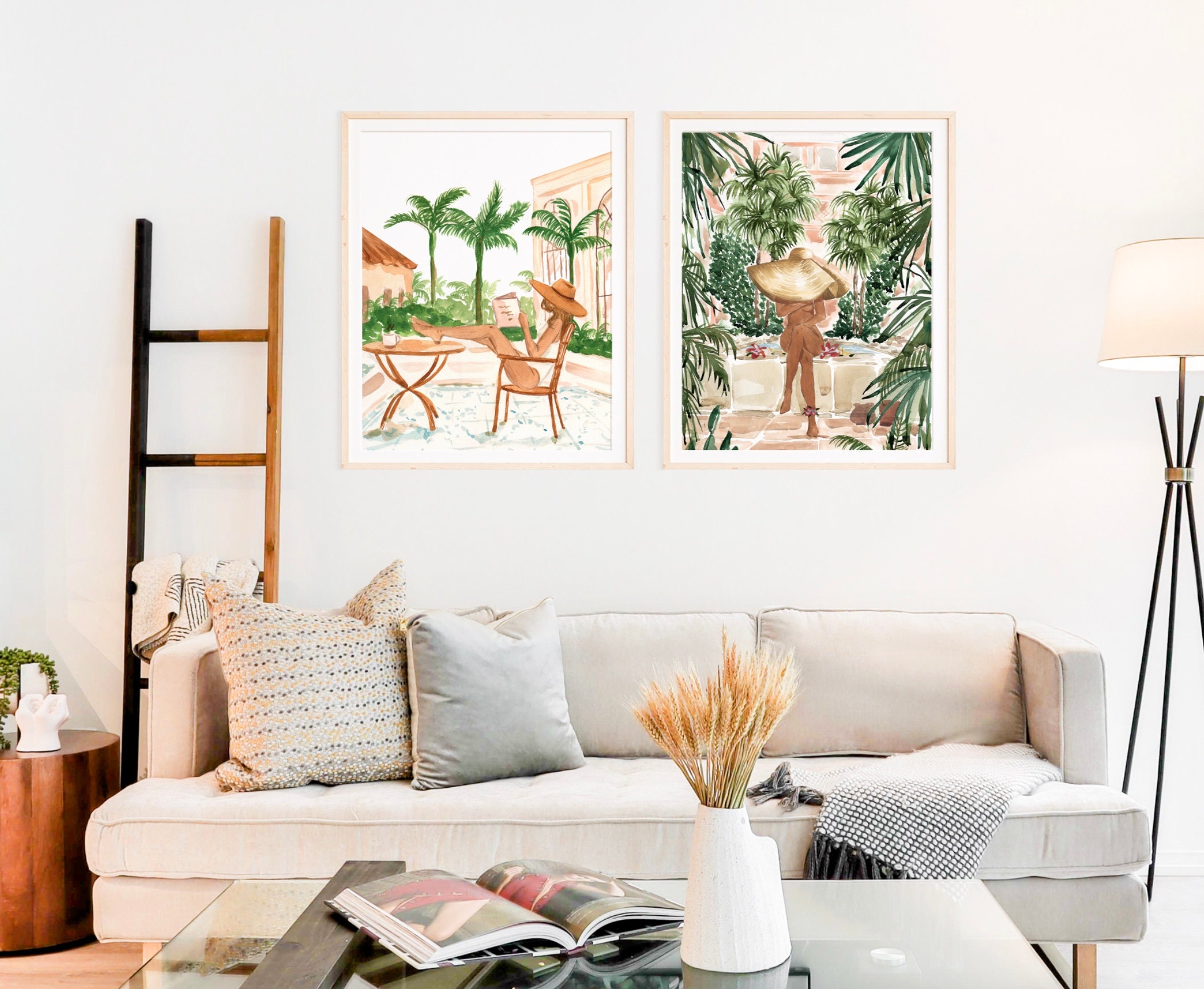 Tropical Art Print Boho Chic Wall Decor Watercolor Painting | Etsy Canada