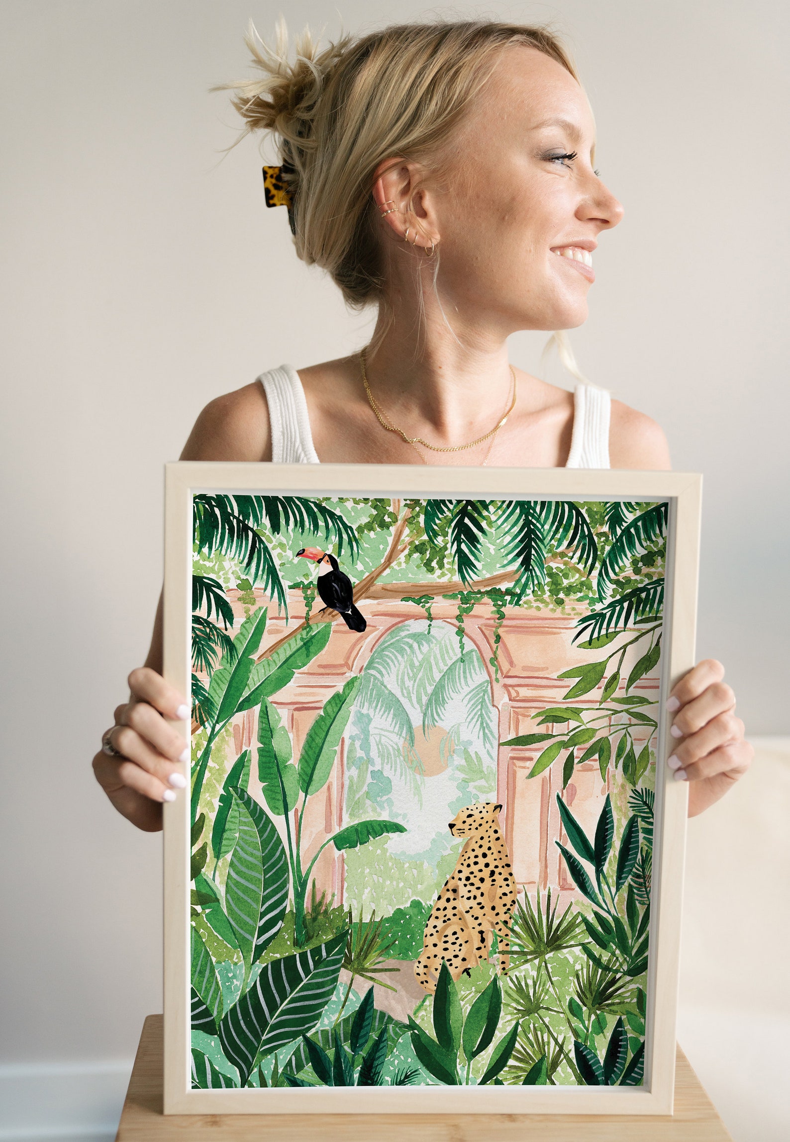 Tropical Cheetah and Toucan Art Print: Boho Jungle Wall Decor - Etsy