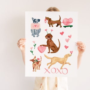 PRINTABLE Valentine's Day Art Print, Dogs Valentine, Classroom Decor ...