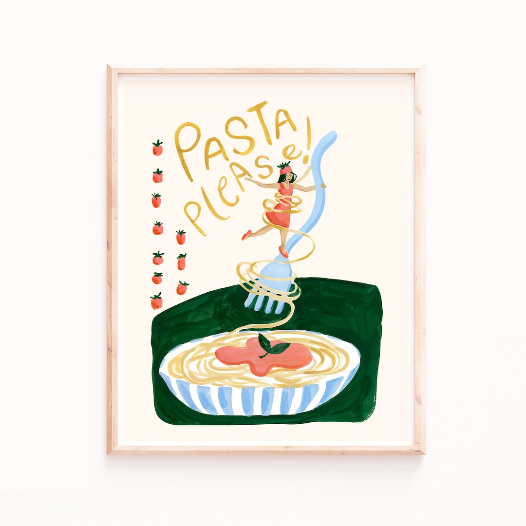Pasta Poster Print, Modern Kitchen Wall Art, Pasta Lover Gifts, Dining ...